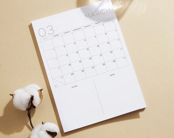 Printable Calendar Monthly Planner A4 Letter A3 - Etsy