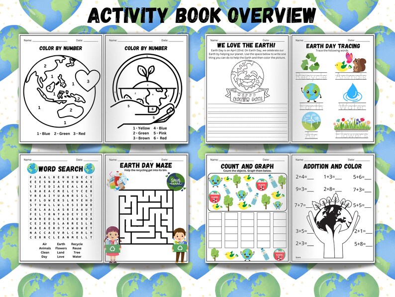 Earth Day Earth Day Activity Book Earth Day Activities for Kids Earth ...