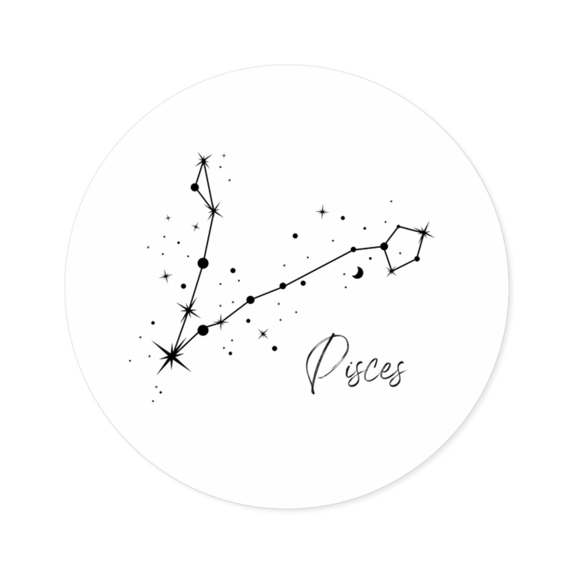 Pisces Zodiac Sign Sticker, Astrology Decal for Laptop, Water Bottle ...