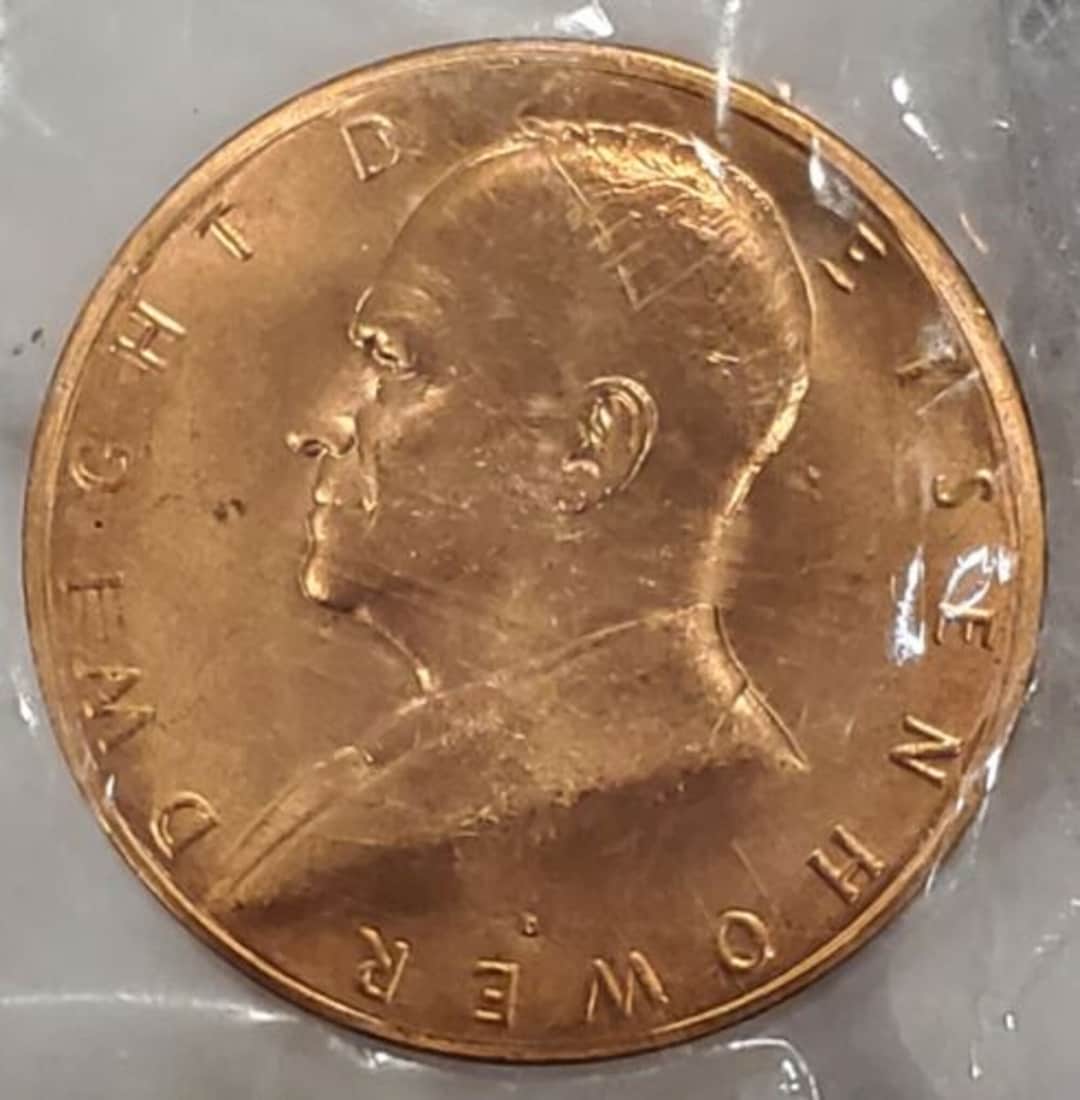 Sealed Dwight D. Eisenhower Inaugurated President Bronze/copper Coin ...