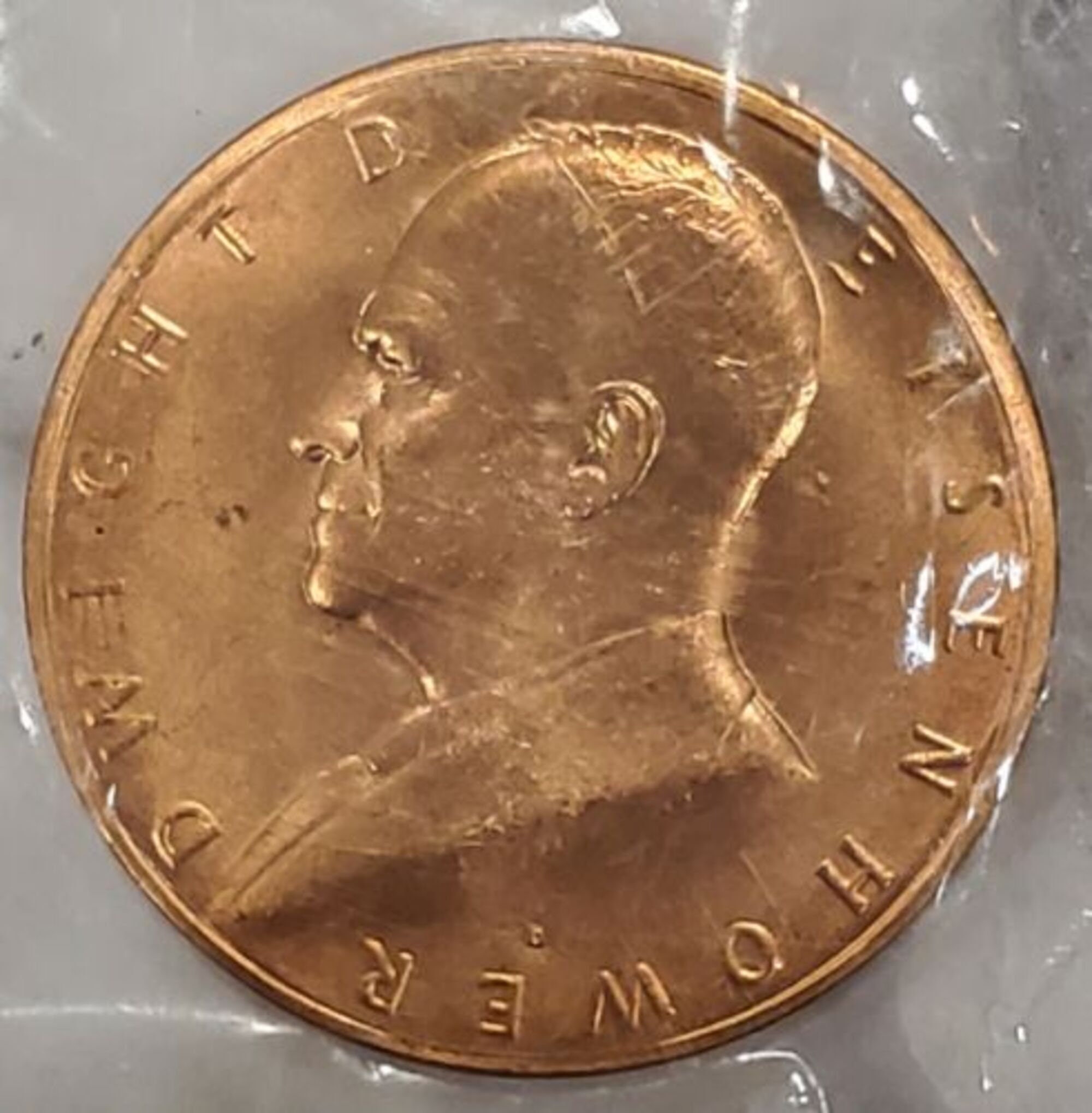 Sealed Dwight D. Eisenhower Inaugurated President Bronze/copper Coin ...