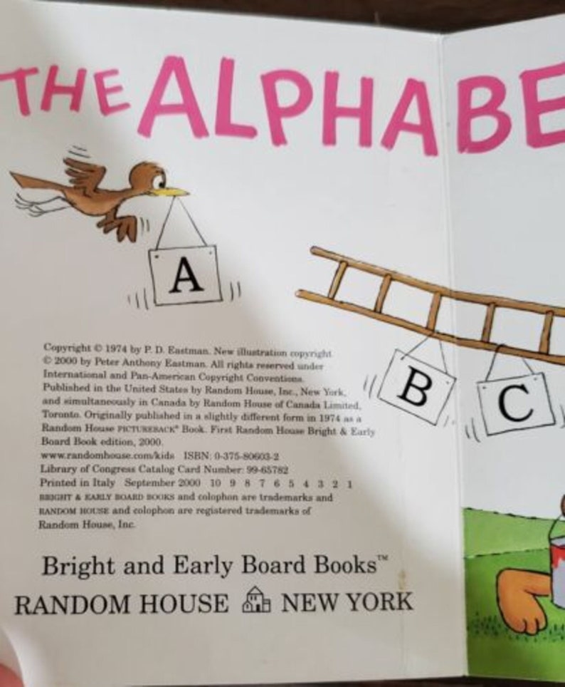 The Alphabet Book P.D Eastman 1st Edition - Etsy