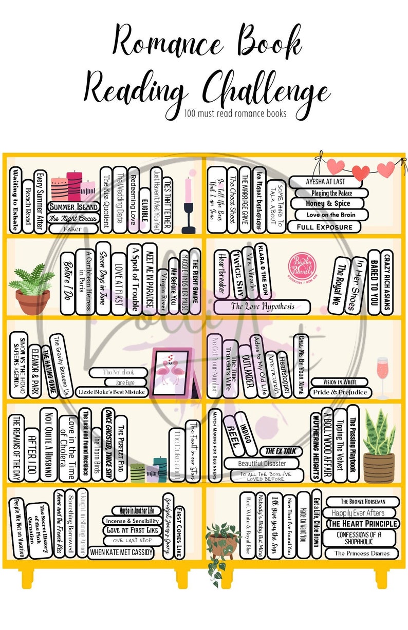 Romance Book Reading Challenge - Etsy