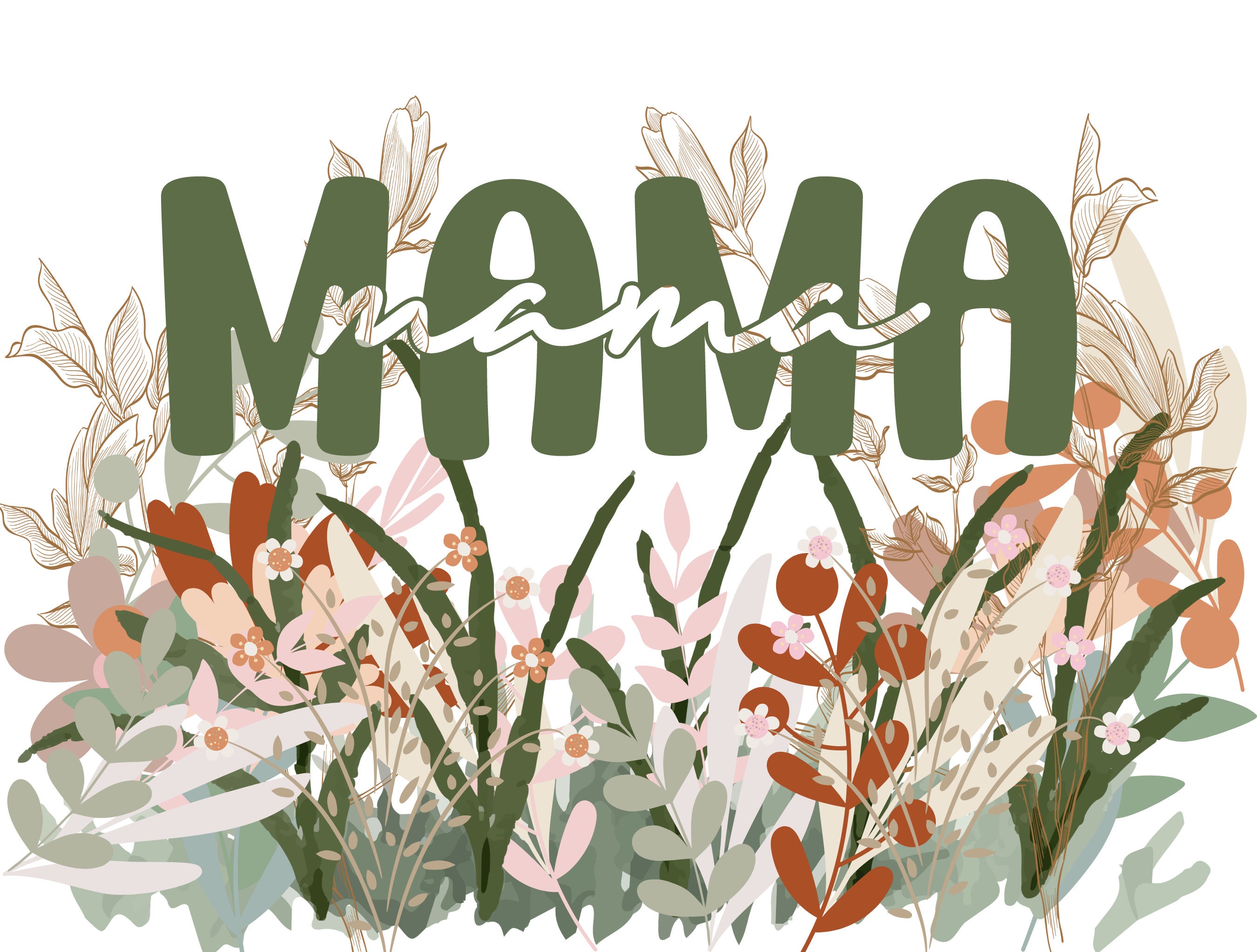 Floral Mama Digital Download, Mama Png File, Floral Design for Mama ...