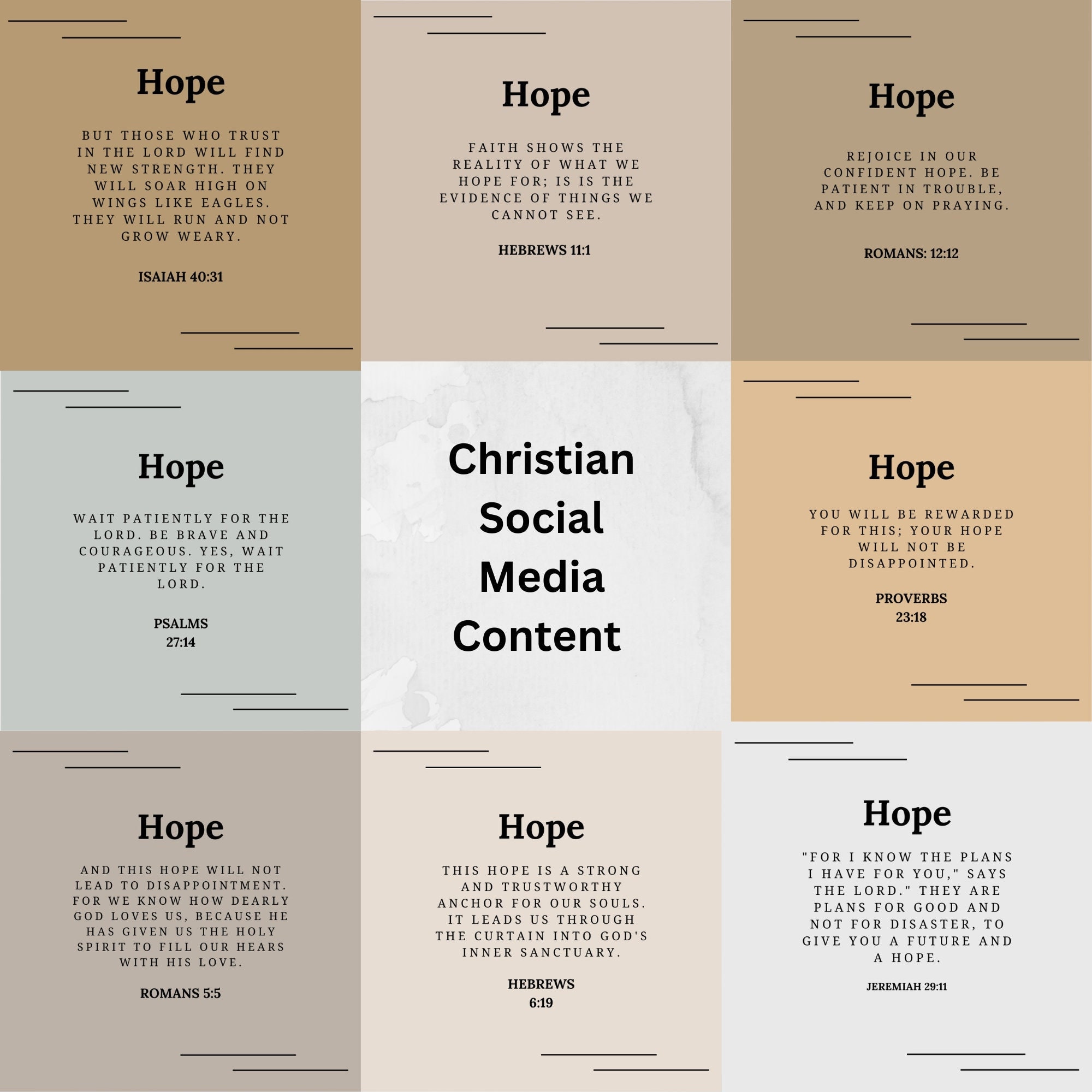 Bible Verse Social Media Post | Set of 10 Scriptures | Ready to Post ...