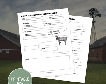Printable Goat Records Page Instant Download 8.5x11 PDF Homestead Goat ...