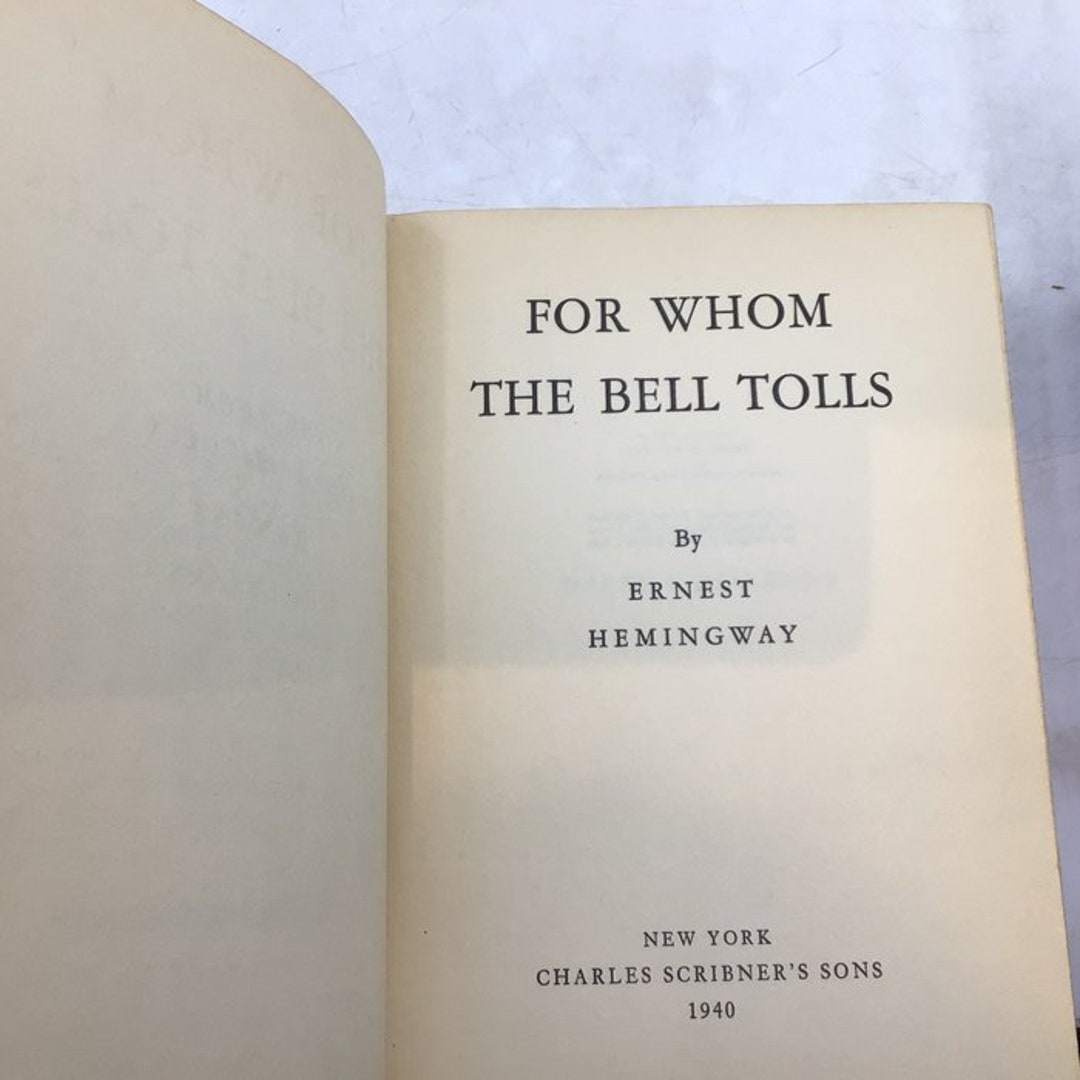 Ernest Hemingway - for Whom the Bell Tolls, 1940, First Edition - Etsy