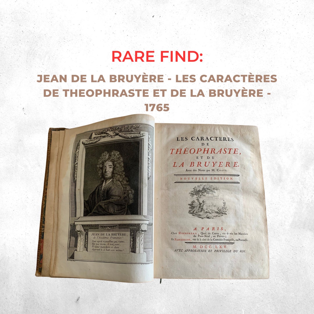 Rare Book: Jean De La Bruyere - Les Caracteres De Theophraste Et De La ...