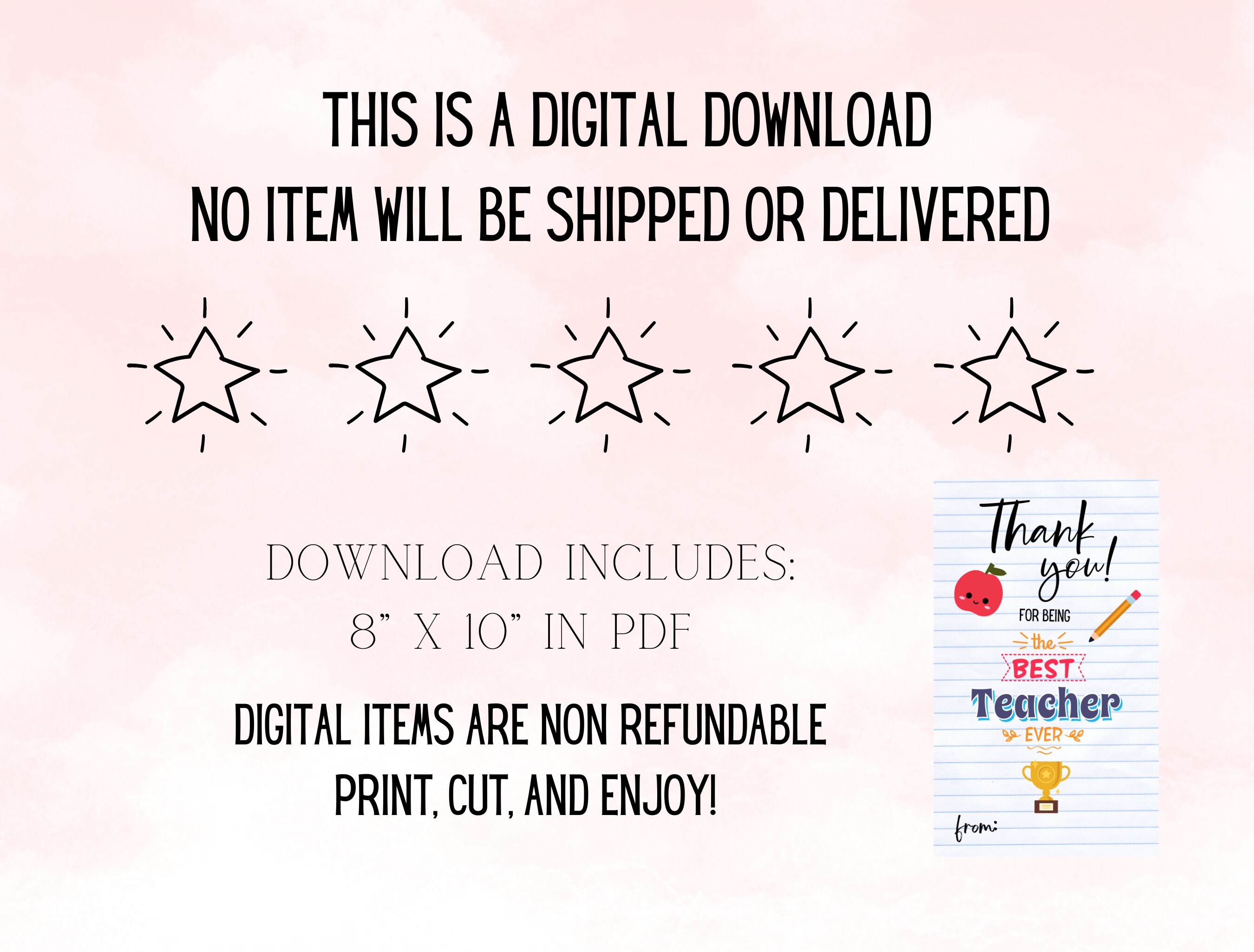 Teacher Appreciation Week Printable PDF, Teacher Gift Tag, End of Year ...