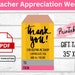 Teacher Appreciation Week Printable PDF, Teacher Gift Tag, End of Year ...