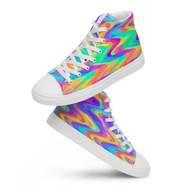 Prismatic Flow Men’s High Top Canvas Shoes - Etsy