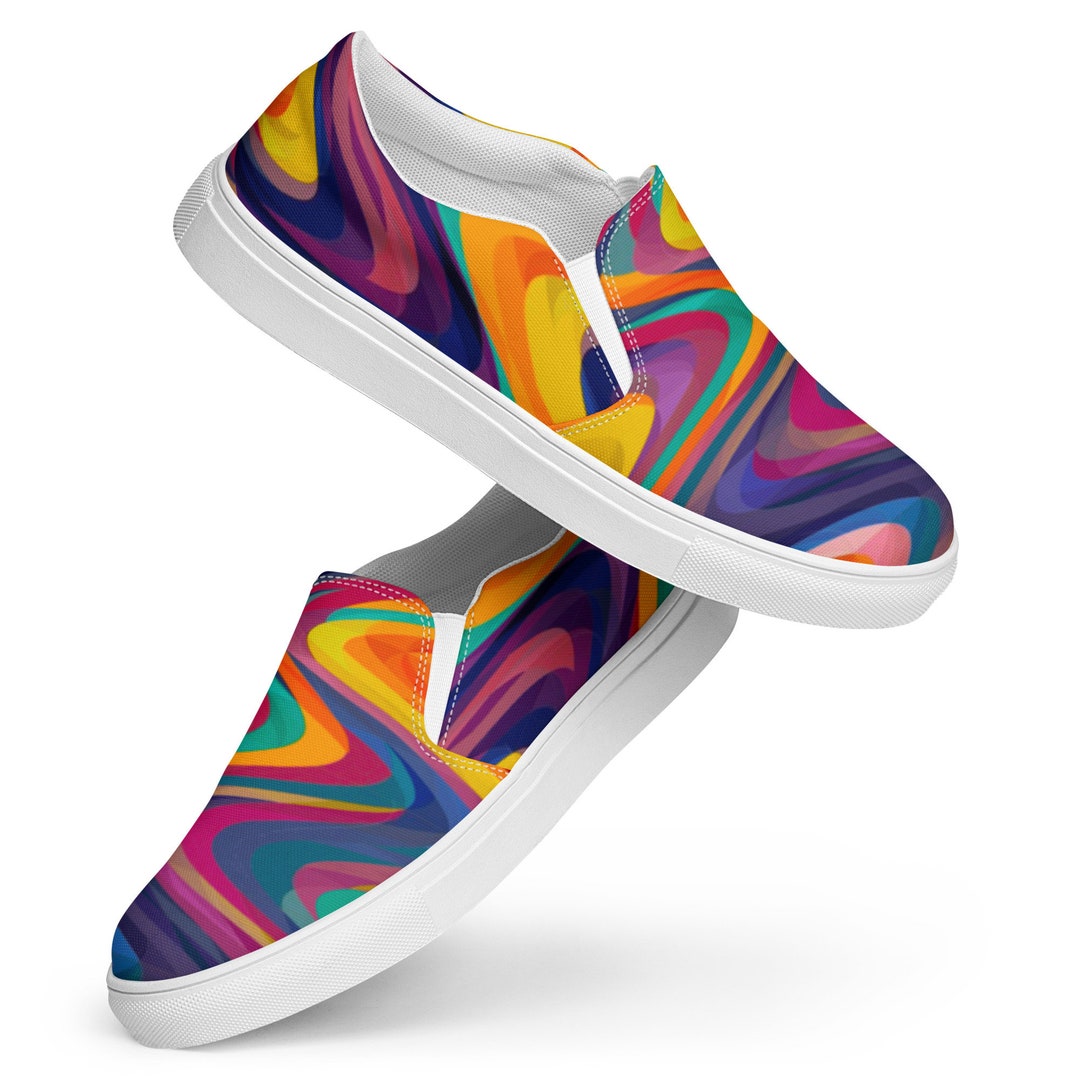 Party Streamer Waves Men’s Slip-on Canvas Shoes - Etsy