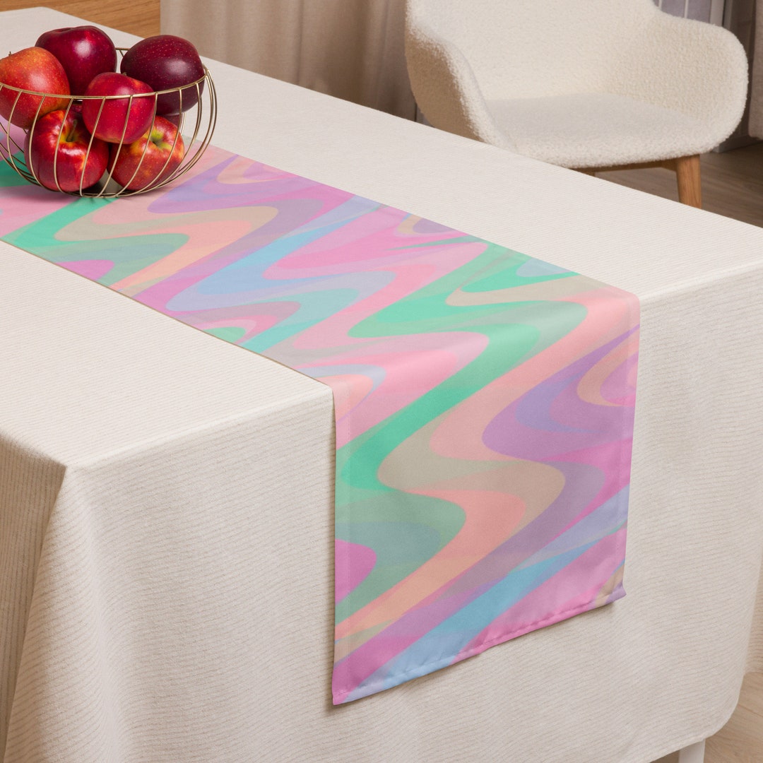 Pastel Tissue Paper Waves Table Runner - Etsy