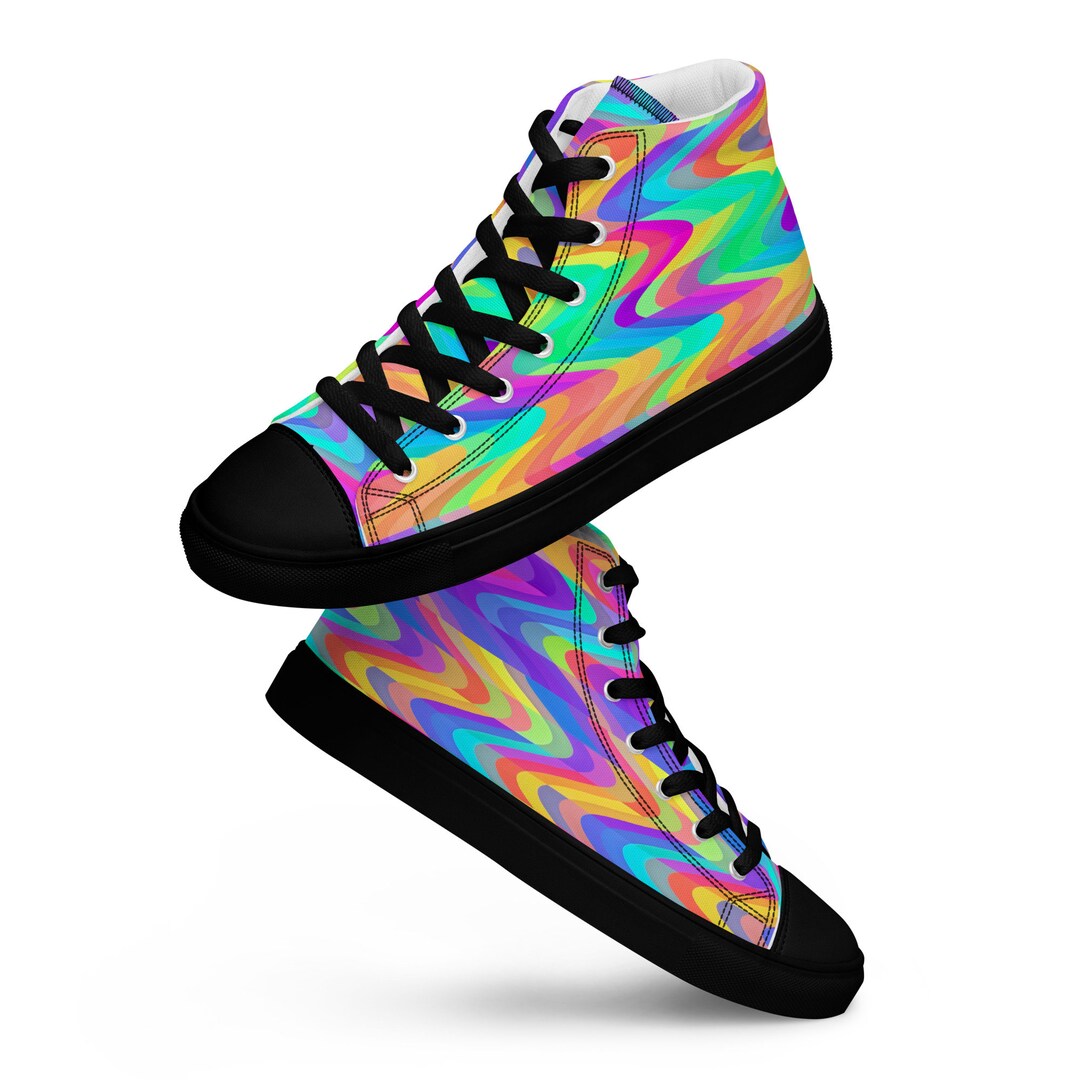 Prismatic Flow Men’s High Top Canvas Shoes - Etsy