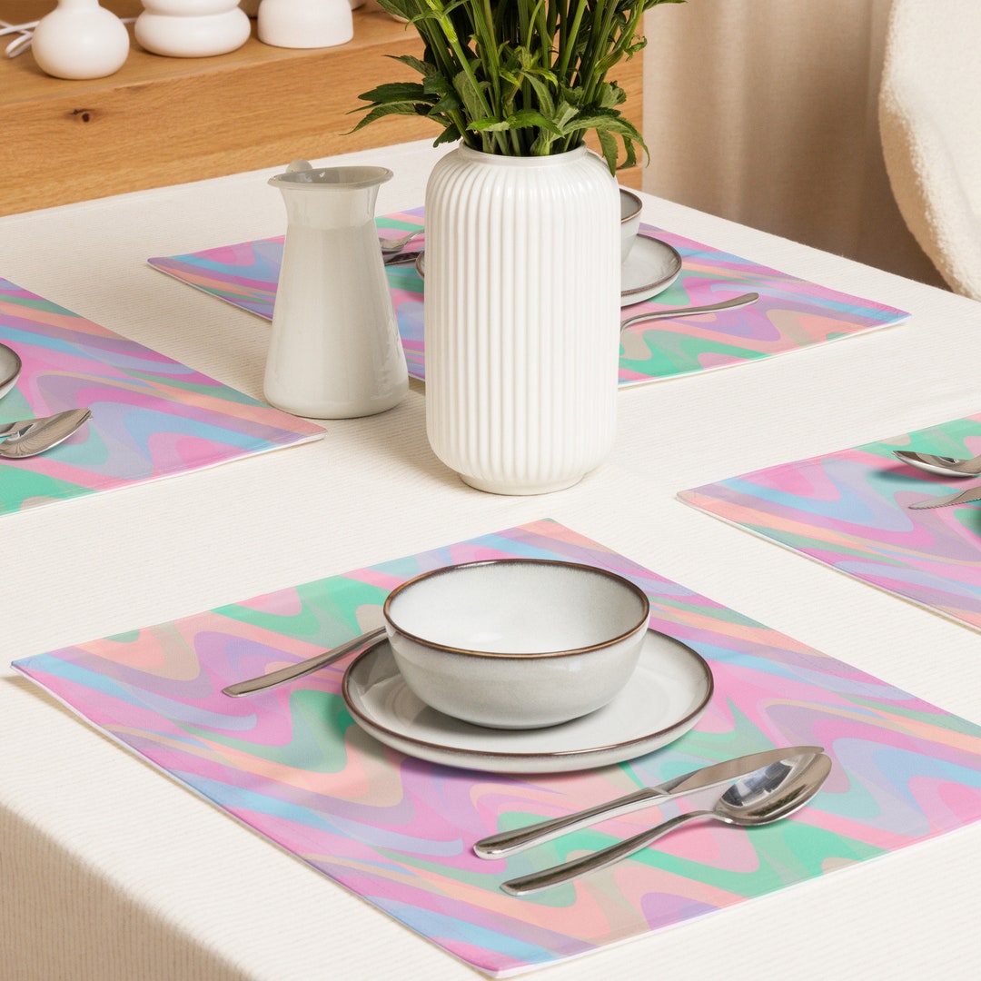 Pastel Tissue Paper Waves Placemat Set - Etsy