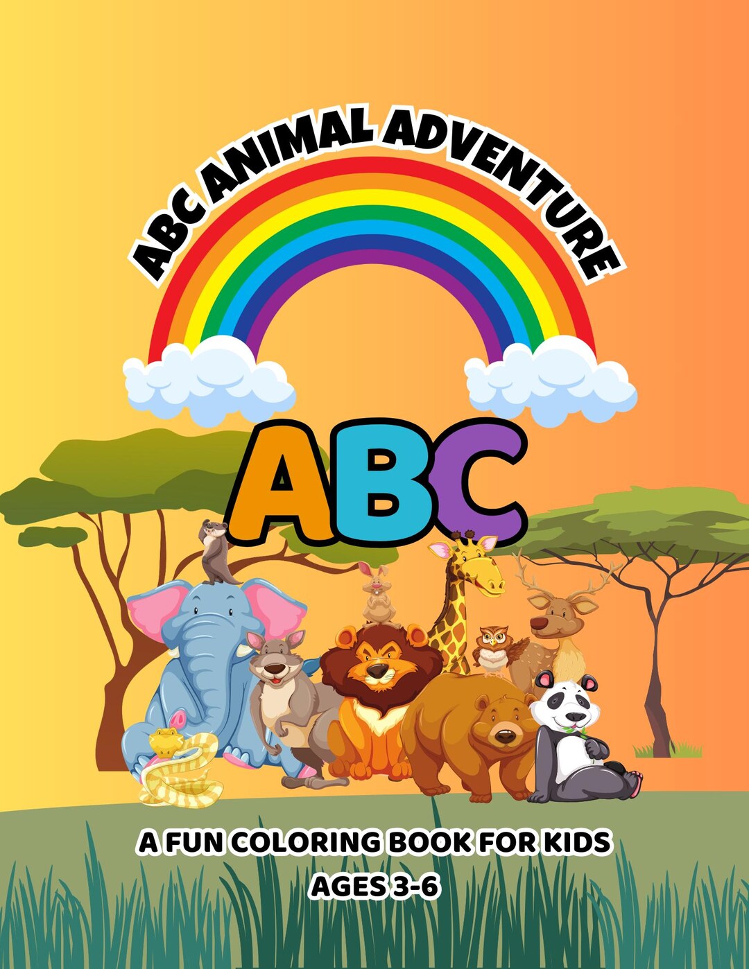 ABC Animal Adventure Coloring Book for Kids Ages 3-6 | Educational ...