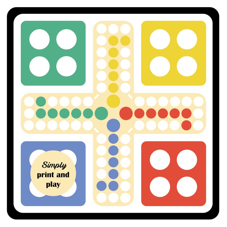 Ludo Board Game Template - Etsy