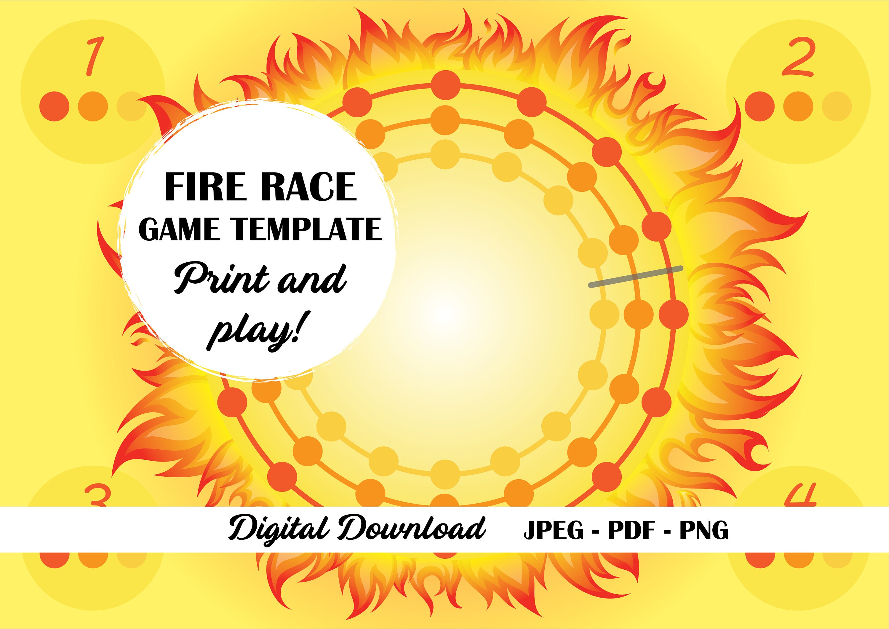 Fire Race Board Game Template - Etsy
