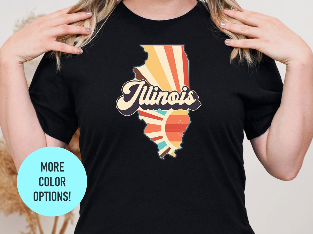 Retro Illinois State Shirt, Comfort Color Home State Shirt, State Map ...