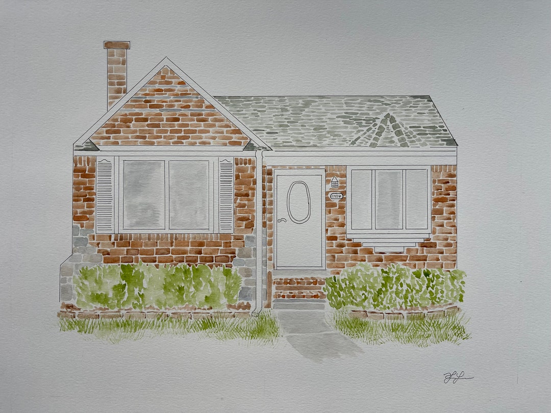 Custom Hand-painted House Watercolor Painting - Etsy