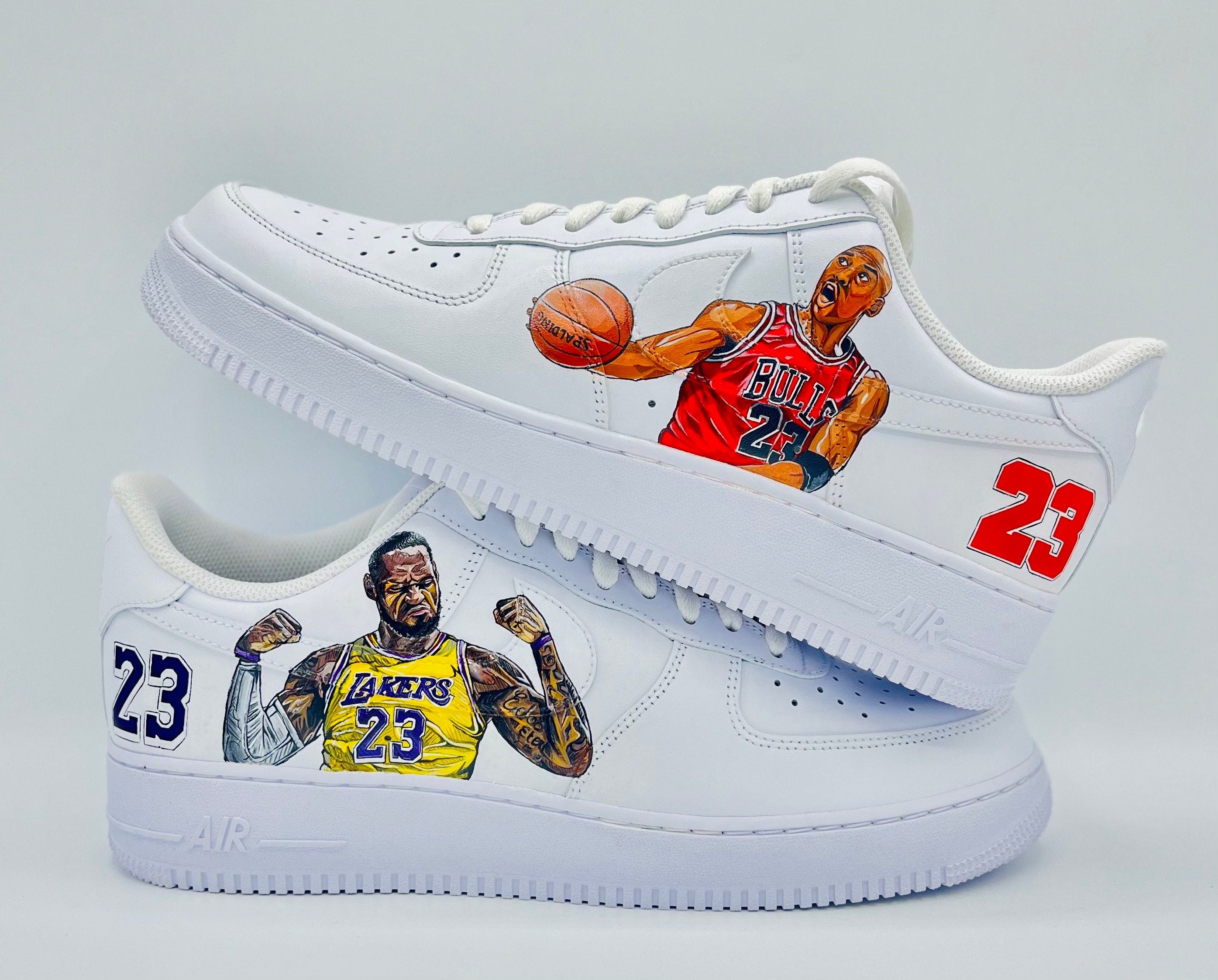 Custom AF1 Nike Air Force 1 NBA Lakers Chicago Bulls - Etsy