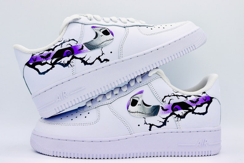 Custom AF1 Nightmare Before Christmas Nike Air Force 1 Jack & Sally - Etsy