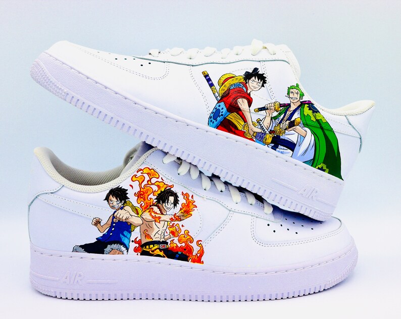 Custom AF1 Nike Air Force 1 One Piece Anime Pirates EU 46 READY to Be ...