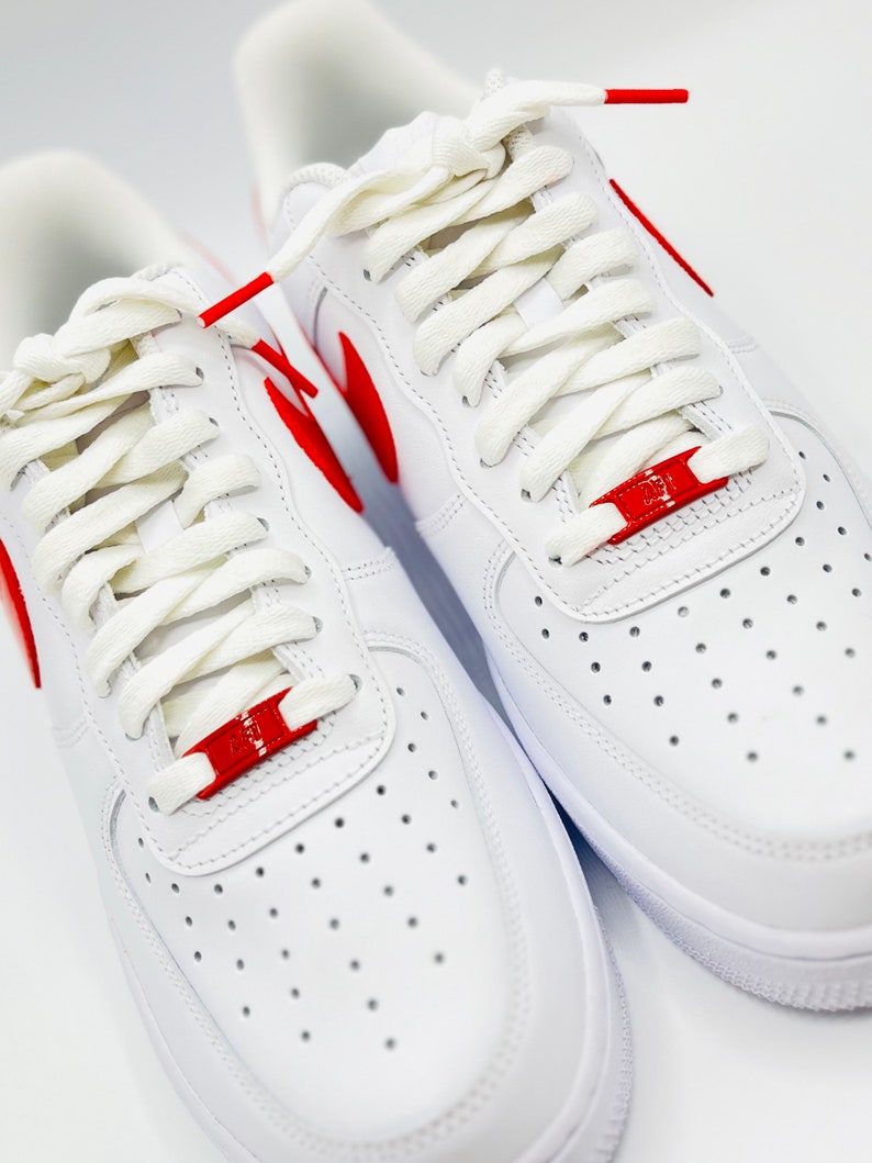 Custom AF1 Nike Air Force 1 Drip Custom Red Swoosh - Etsy