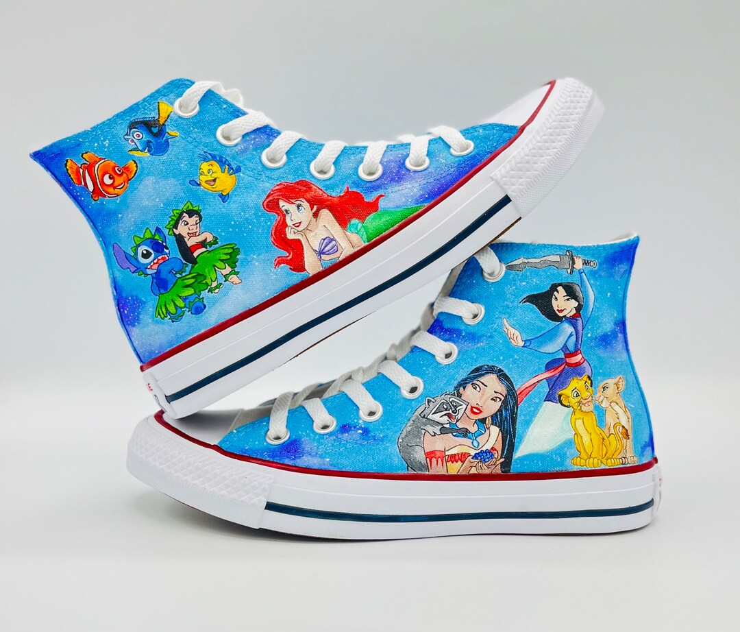Custom Disney Converse All Star Custom Shoes Hand Painted - Etsy