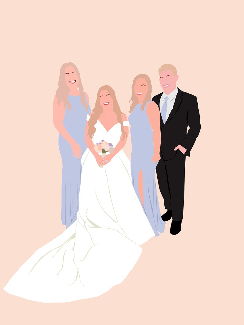 Personalized Cartoon Portrait (group) - Etsy