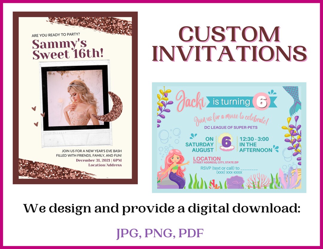 Custom, Personalized Invitations - Etsy