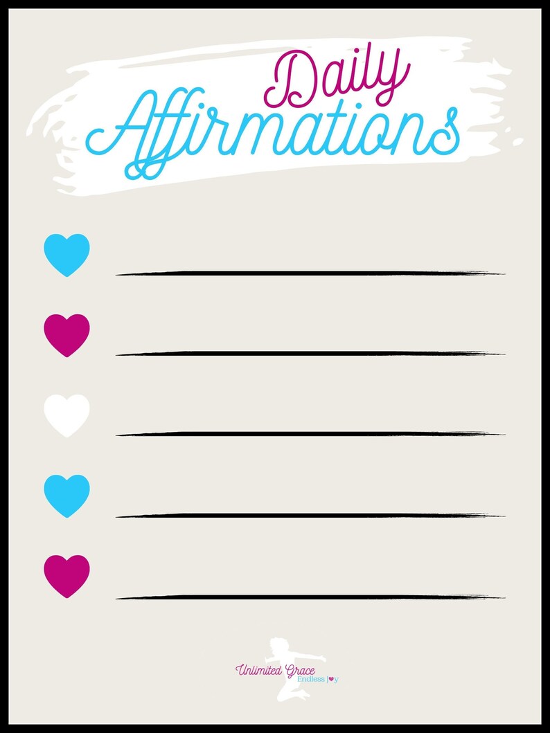 Daily Affirmations Worksheet - Etsy
