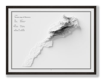 Morocco Shaded Map - Etsy