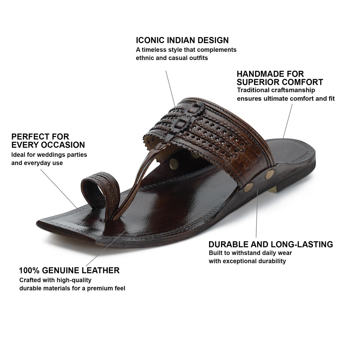 Men's Kolhapuri Chappal: Handmade Leather Indian Sandals - Etsy