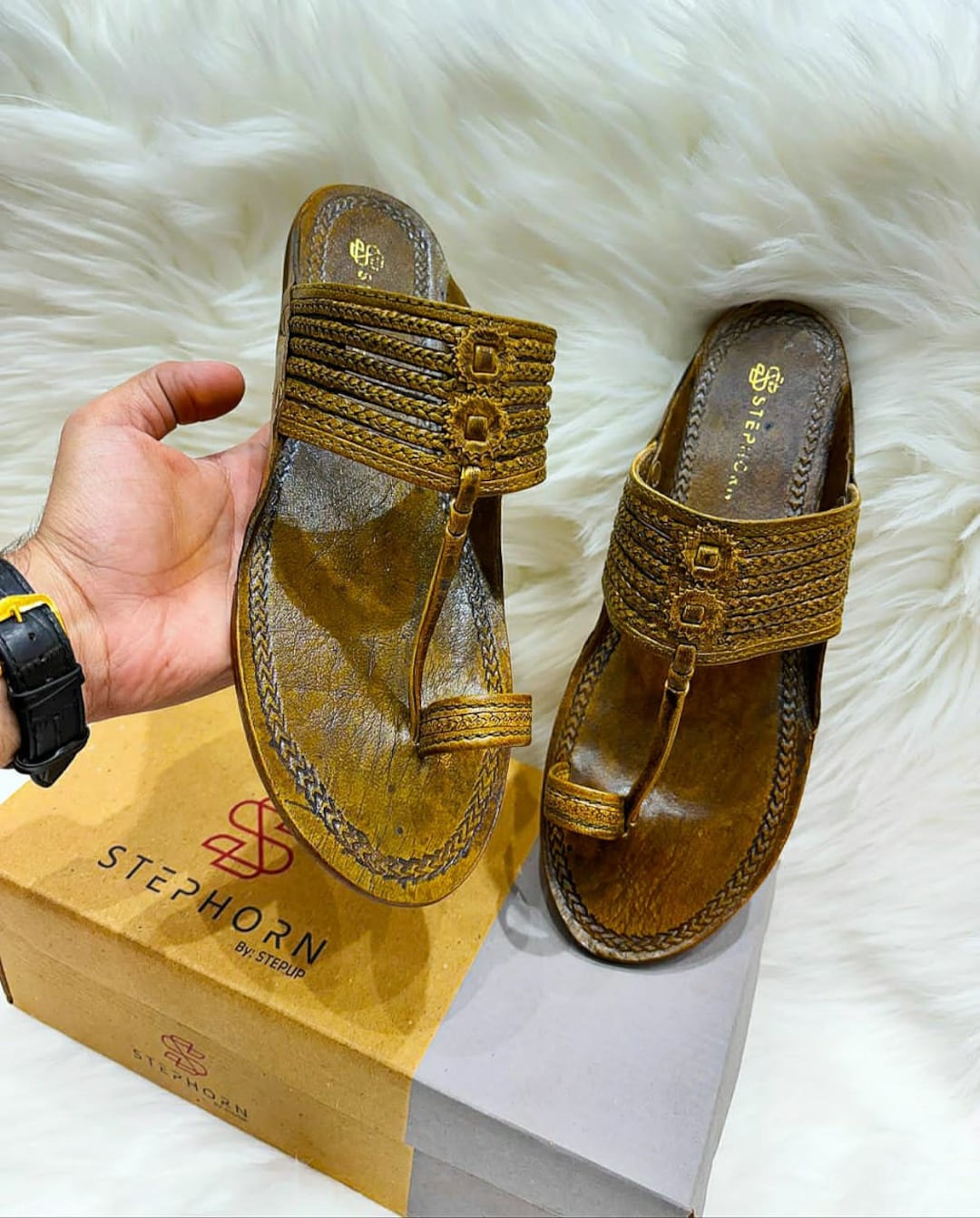 Handmade Leather Kolhapuri Sandals for Men | Ethnic Wedding Chappal - Etsy