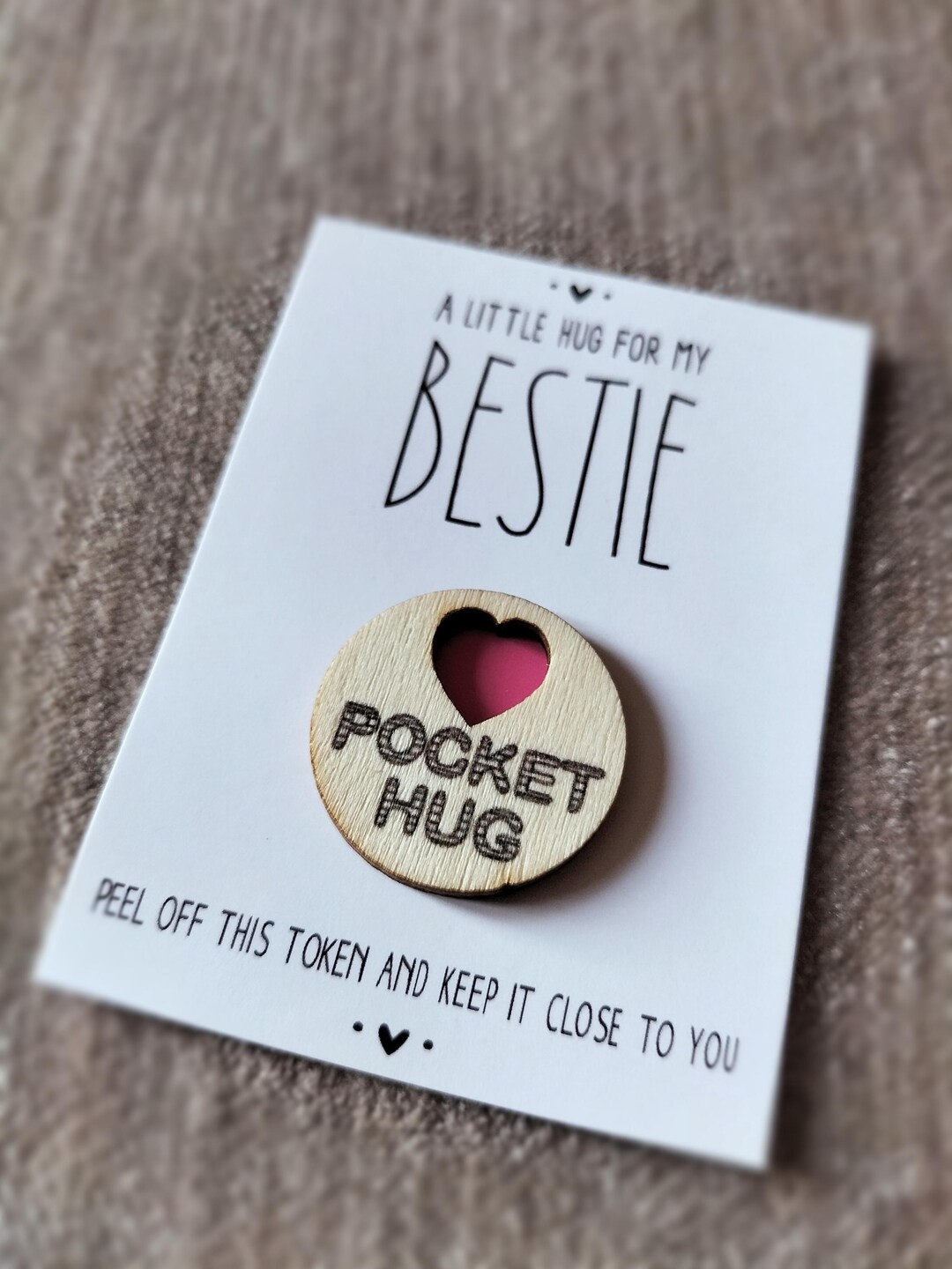 Pocket Hug Token: Bestie Friendship Gift - Etsy