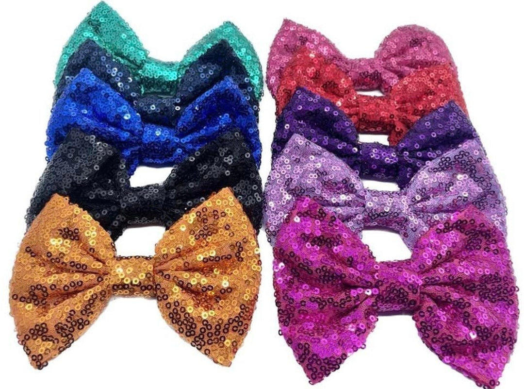 Sequin Bows, Sequin Bow Headband, Wholesale Sequin Bows, Sequin Fabric, Sequin Hair Bows, 5 ...