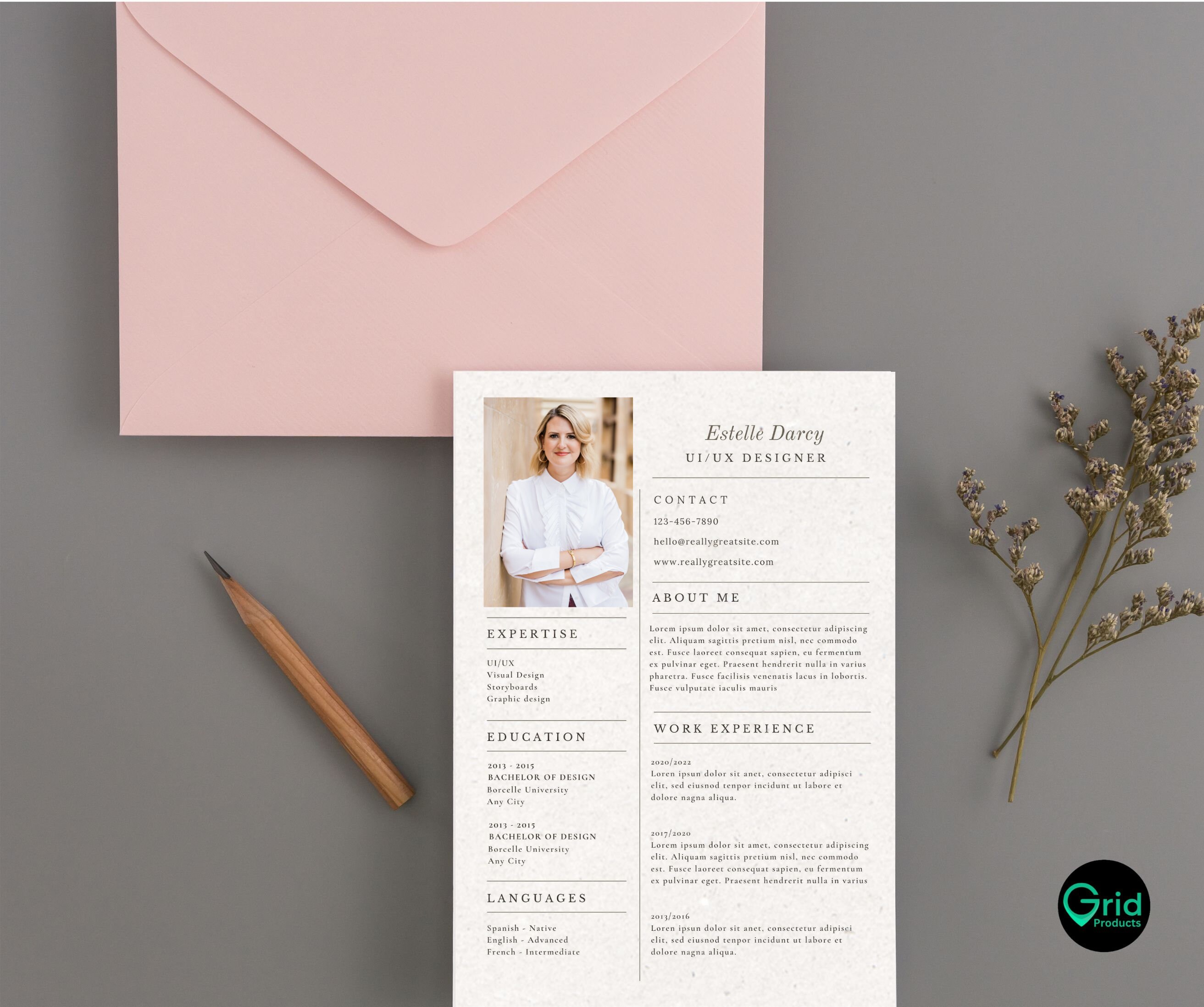 Minimalist Photo Resume Template Professional Modern Resume - Etsy