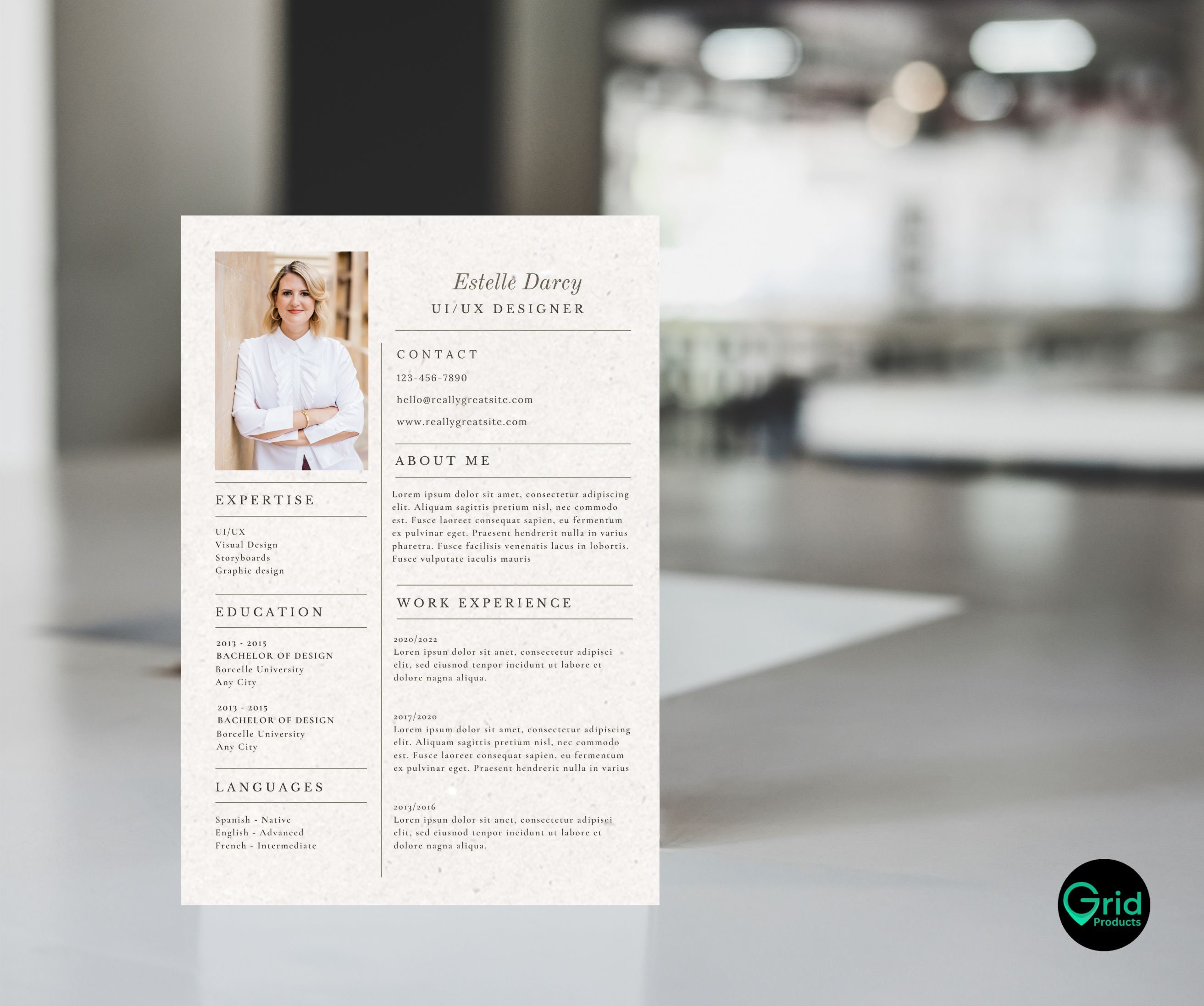 Minimalist Photo Resume Template Professional Modern Resume - Etsy