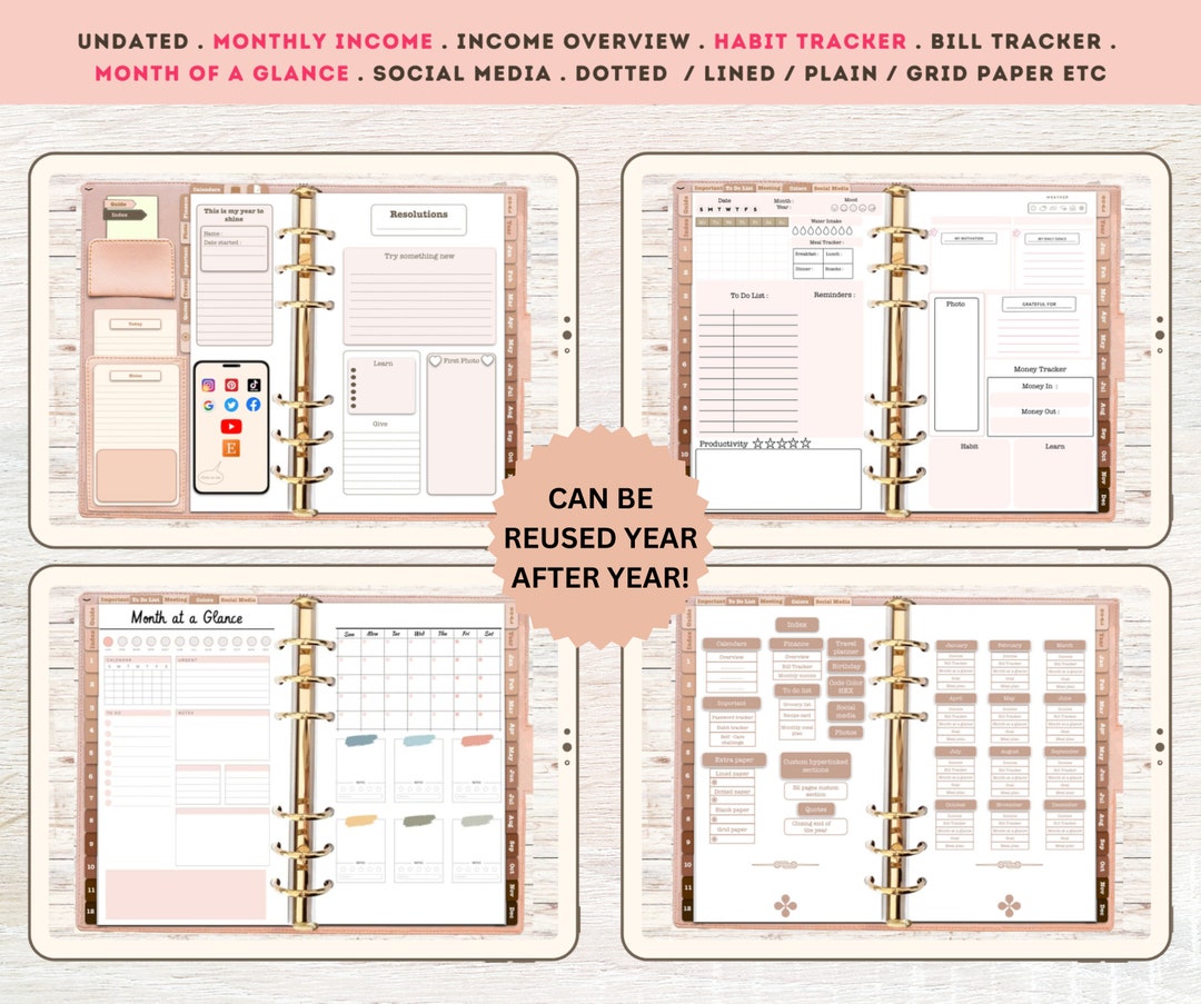 Undated Digital Planner My Best Life Planner Monthly, Weekly and Daily ...
