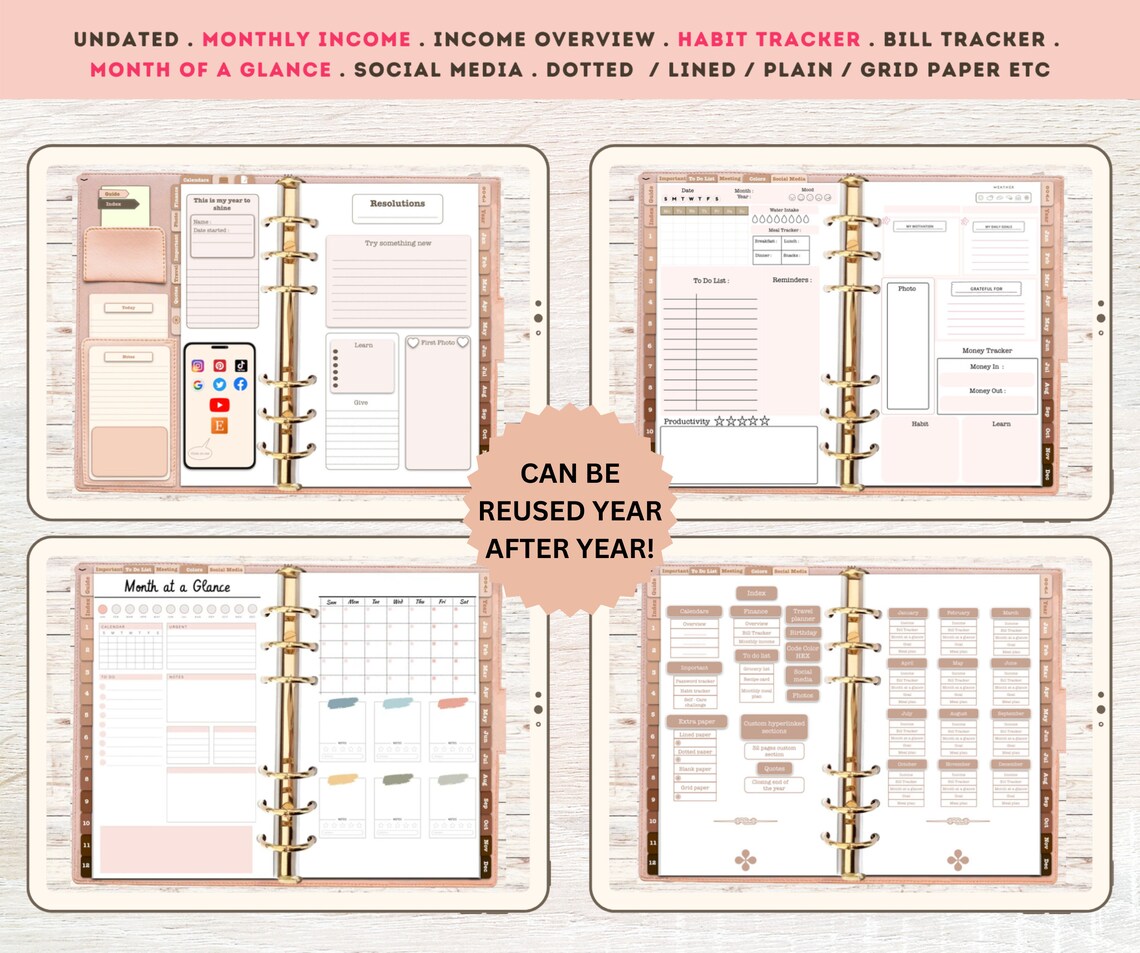 Undated Digital Planner My Best Life Planner Monthly - Etsy