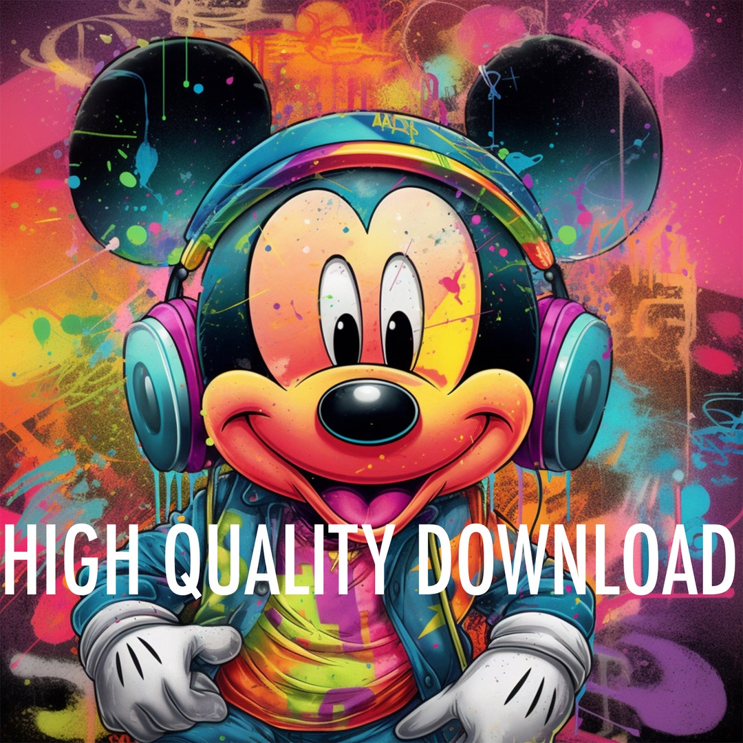 Graffiti Mickey Mouse Hip Hop Mickey Mouse JPEG - Etsy