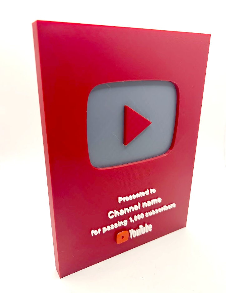 Custom Youtube Play Button Display 3D Printed Personalize - Etsy