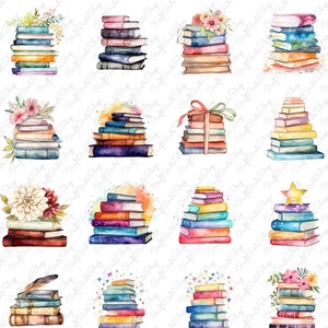 Watercolor Books Clipart - Set of 40 | Book Clipart | Reading ...