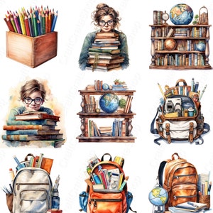 Back to School Clipart - Set of 36, School Clip Art, Pencil Crayon ...