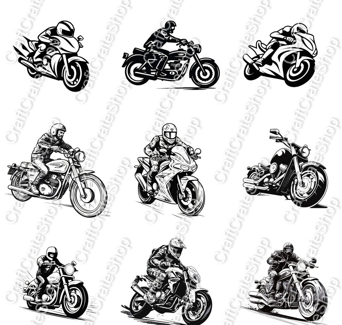 Motorcycle Svg Bundle Set Of 36 Motor Bike Svg Motorcycle Etsy