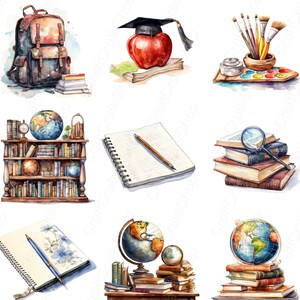 Back to School Clipart - Set of 36, School Clip Art, Pencil Crayon ...