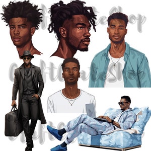 Black Men Clipart - Set of 30, African American Men Clipart, Black Man ...