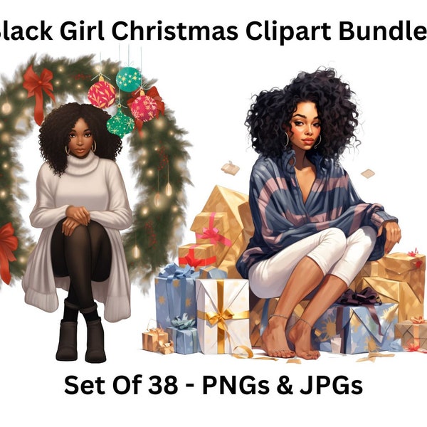 Black Women Christmas Png - Etsy