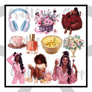 Self Love Clipart - Set of 60, Self Care Clipart, Daily Routine Png ...